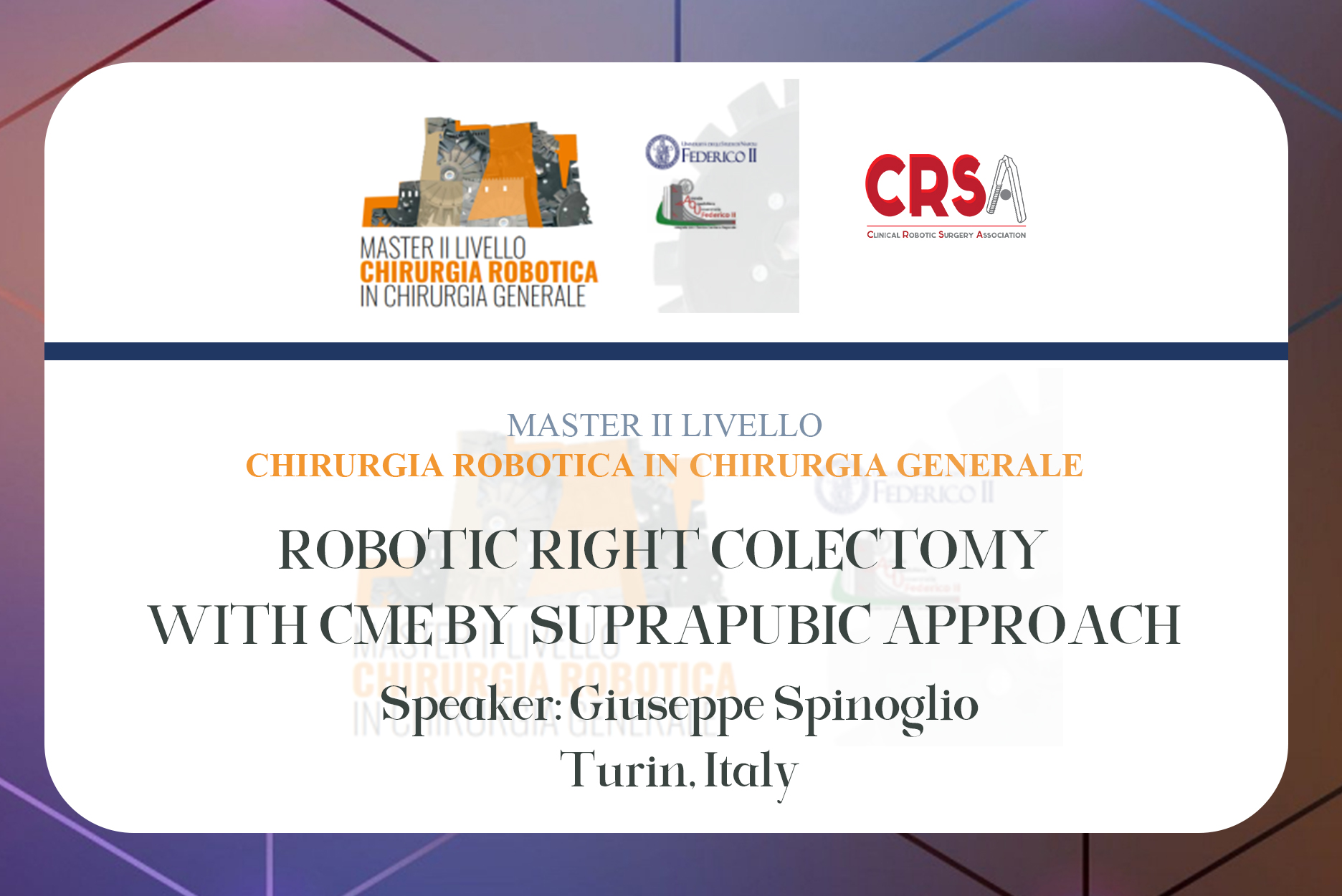 Robotic Right Colectomy with CME by suprapubic approach | General Surgery Update